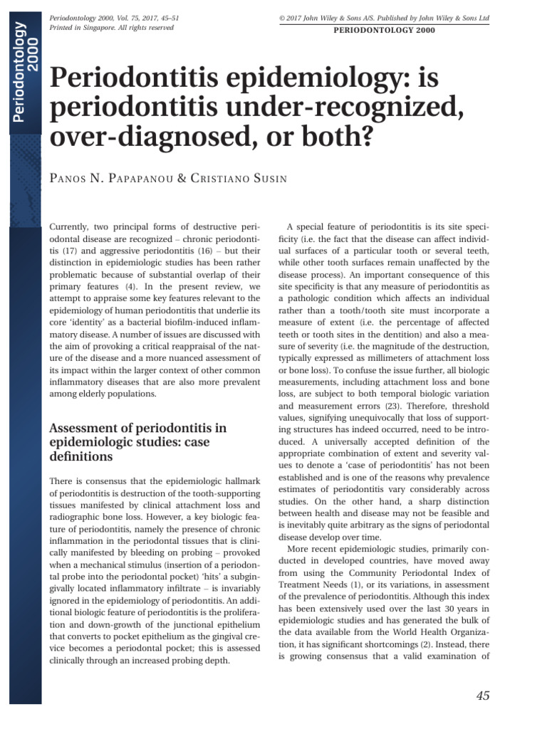 Periodontitis Epidemiology Insights | PDF | Periodontology | Medical ...