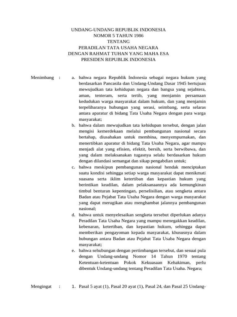 UU PTUN Berserta Perubahannya | PDF