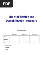 Construction Mobilisation and Demobilisation Plan | PDF