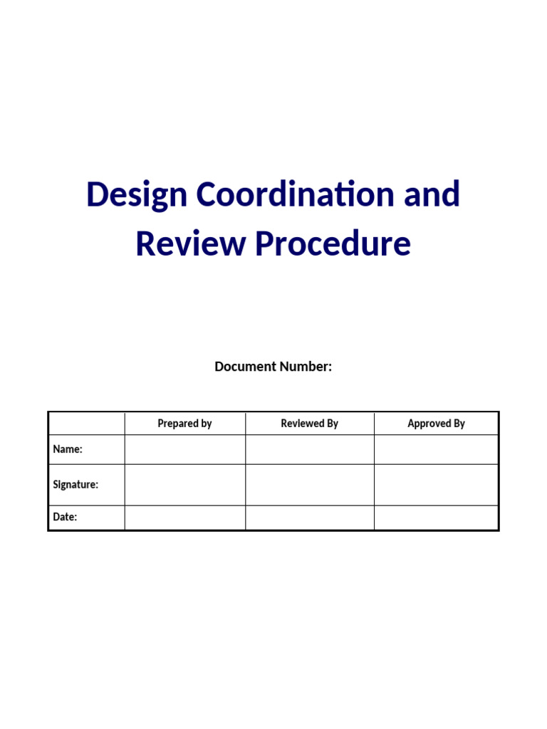 Design Coordination and Review Procedure | PDF | Verification And Validation | Specification ...