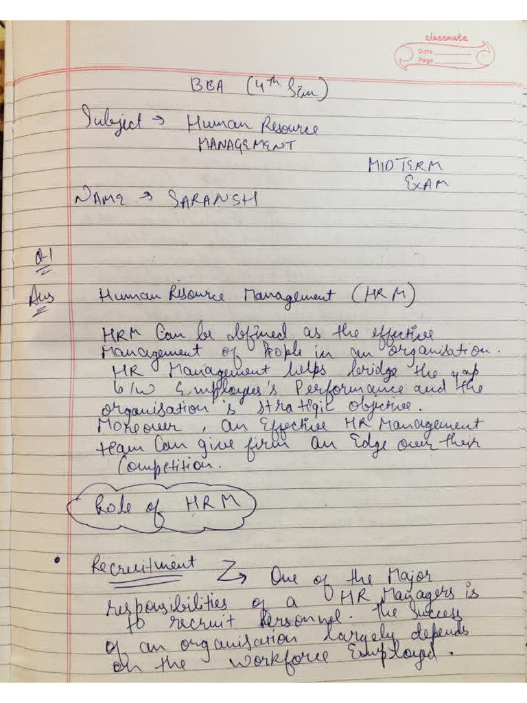 Saransh (4 TH Sem) Human Resource Management | PDF