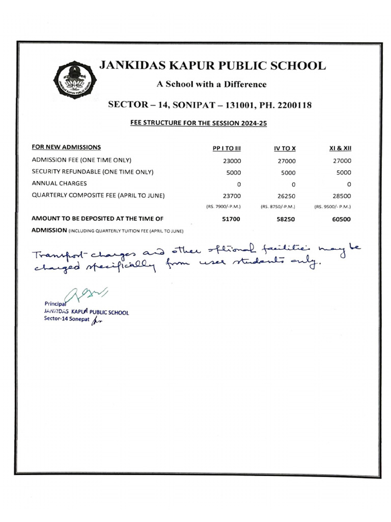 Fee Structure | PDF