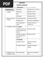 SCHEME OF SALT ANALYSIS CLASS 12 | PDF | Salt (Chemistry ...