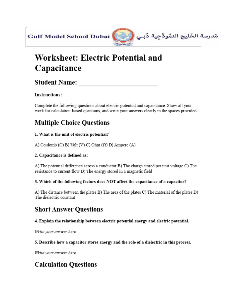 12 Electric Potential and Capacitance | PDF
