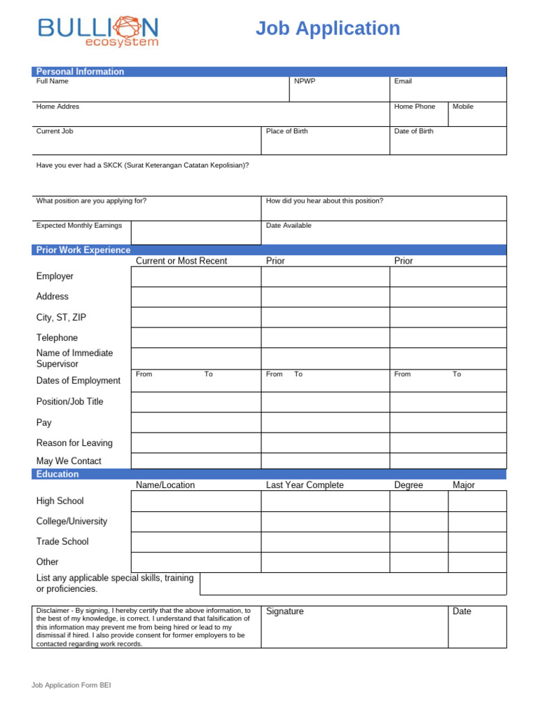 BEI Candidate Personal Information | PDF