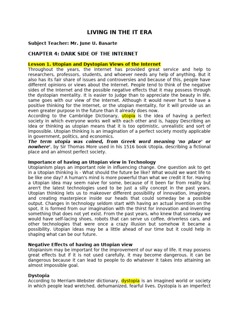 4. Chapter 4 Lesson 1 2 3 | PDF | Solitude | Utopia