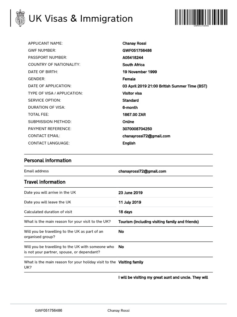 UK Visas & Immigration: Personal Information | PDF | Travel Visa ...