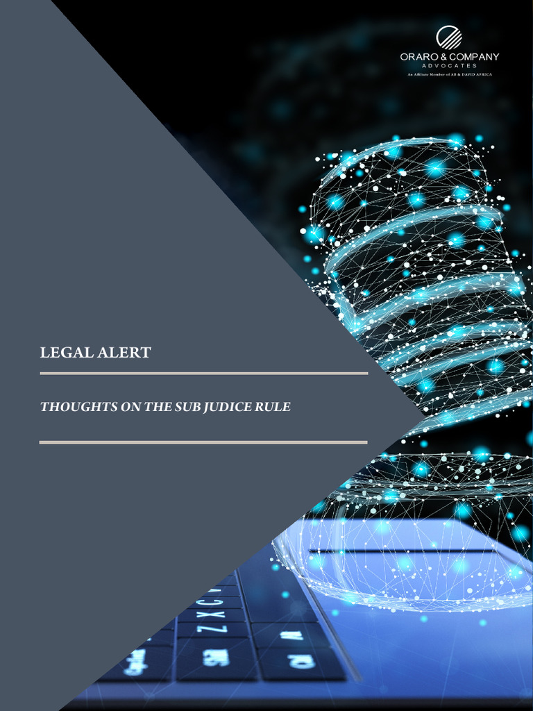 Thoughts On The Sub Judice Rule v2 | PDF | Supreme Court Of The United ...