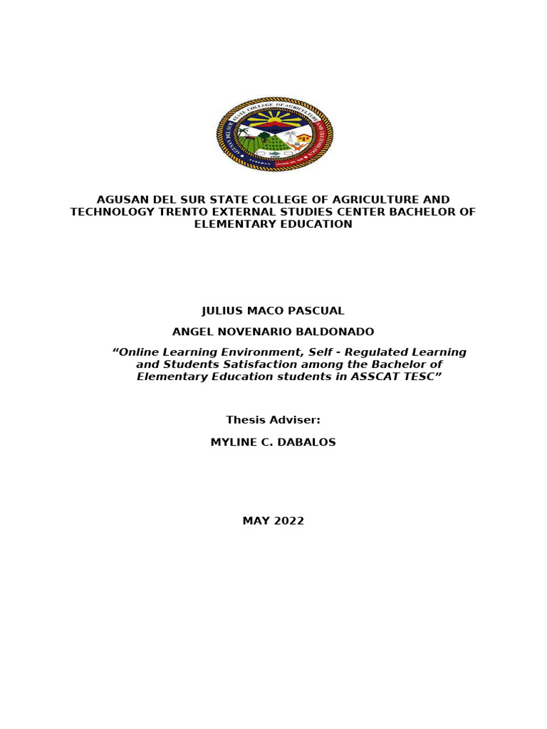 Julius & Angel Final Thesis 0.1 | PDF | Learning | Distance Education