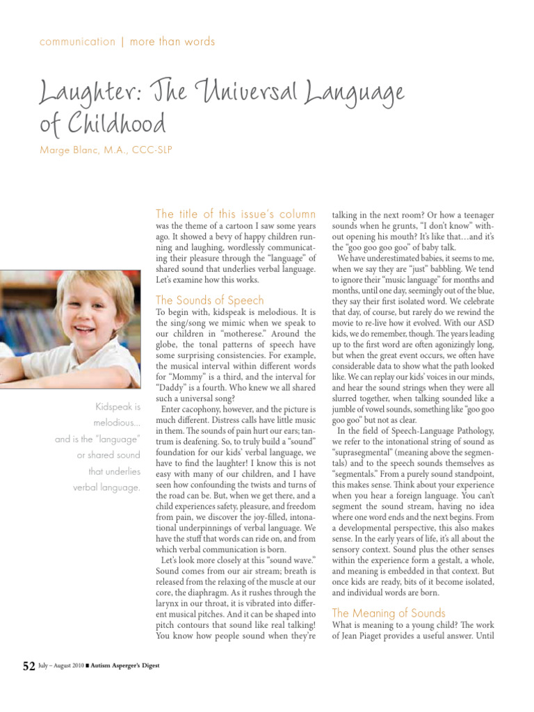 FHmNcBGTgi6rBJiFBWx5 Laughter the Universal Language | PDF | Cognitive ...