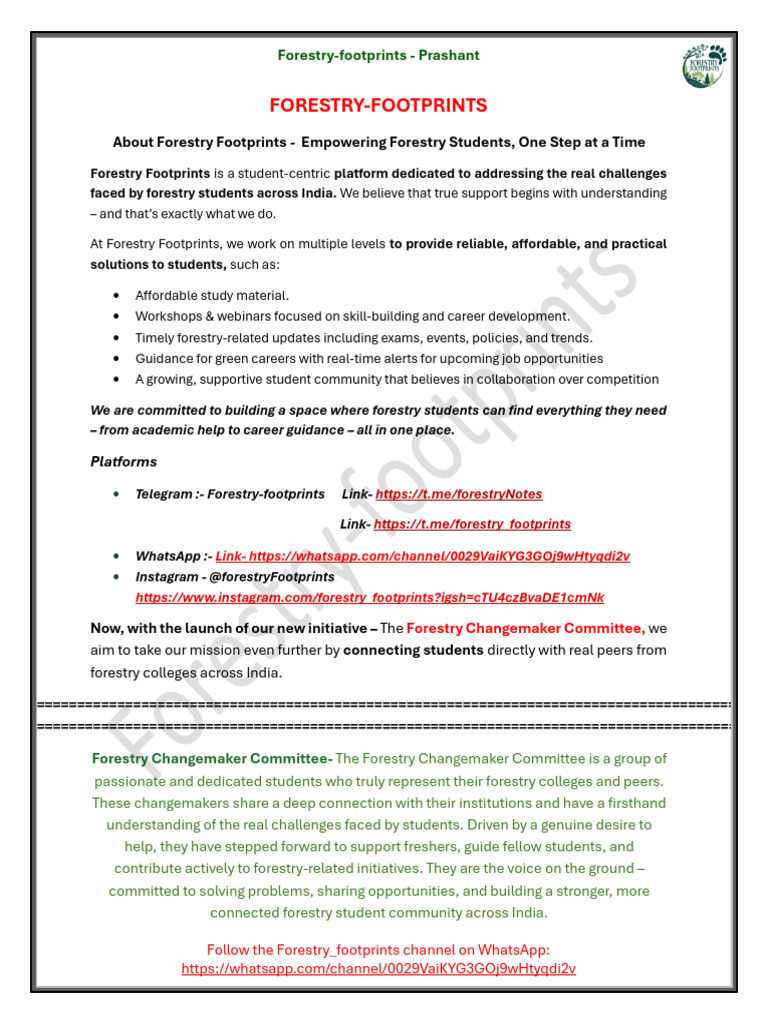 Forestry Footprints Changemakers | PDF | Forests | Forestry