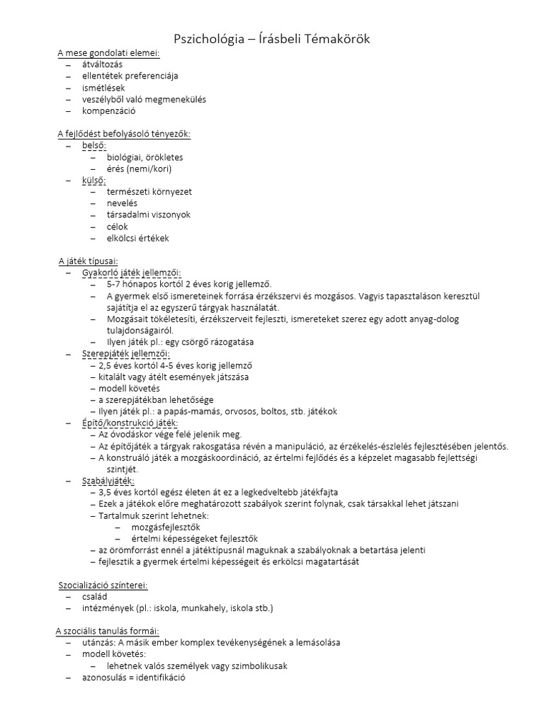 A Mese Gondolati Elemei | PDF