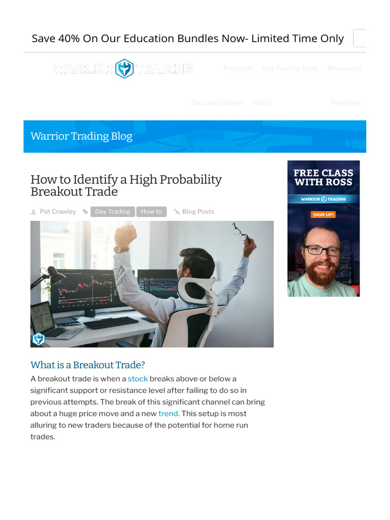 How To Identify A High Probability Breakout Trade - Warrior Trading ...