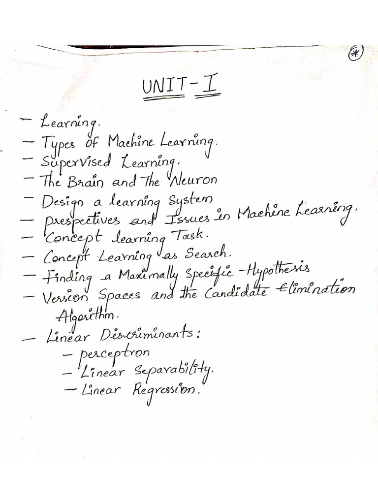 ML Unit-01 | PDF