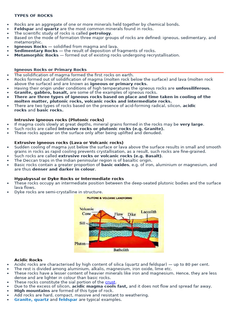 Types of Rocks and Rock Cycle | PDF | Rock (Geology) | Igneous Rock