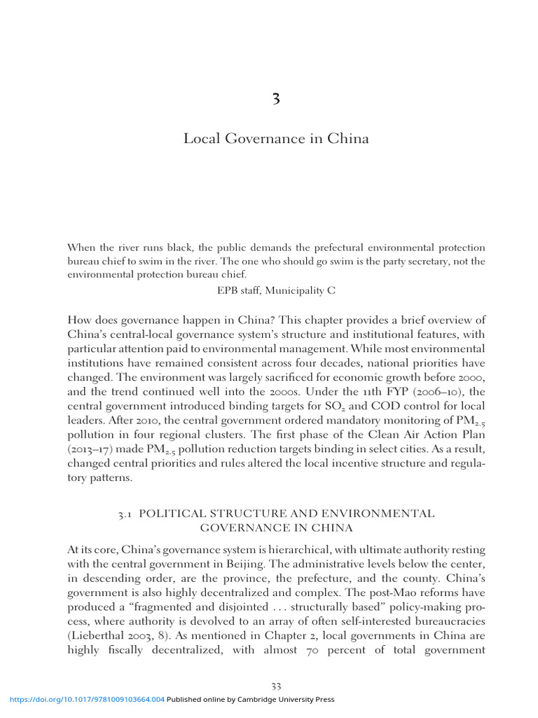 China's Local Environmental Governance | PDF | Pearl River Delta ...