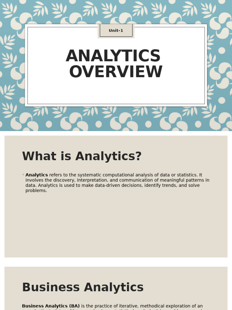 Business Analytics Insights Overview | PDF | Analytics | Predictive ...