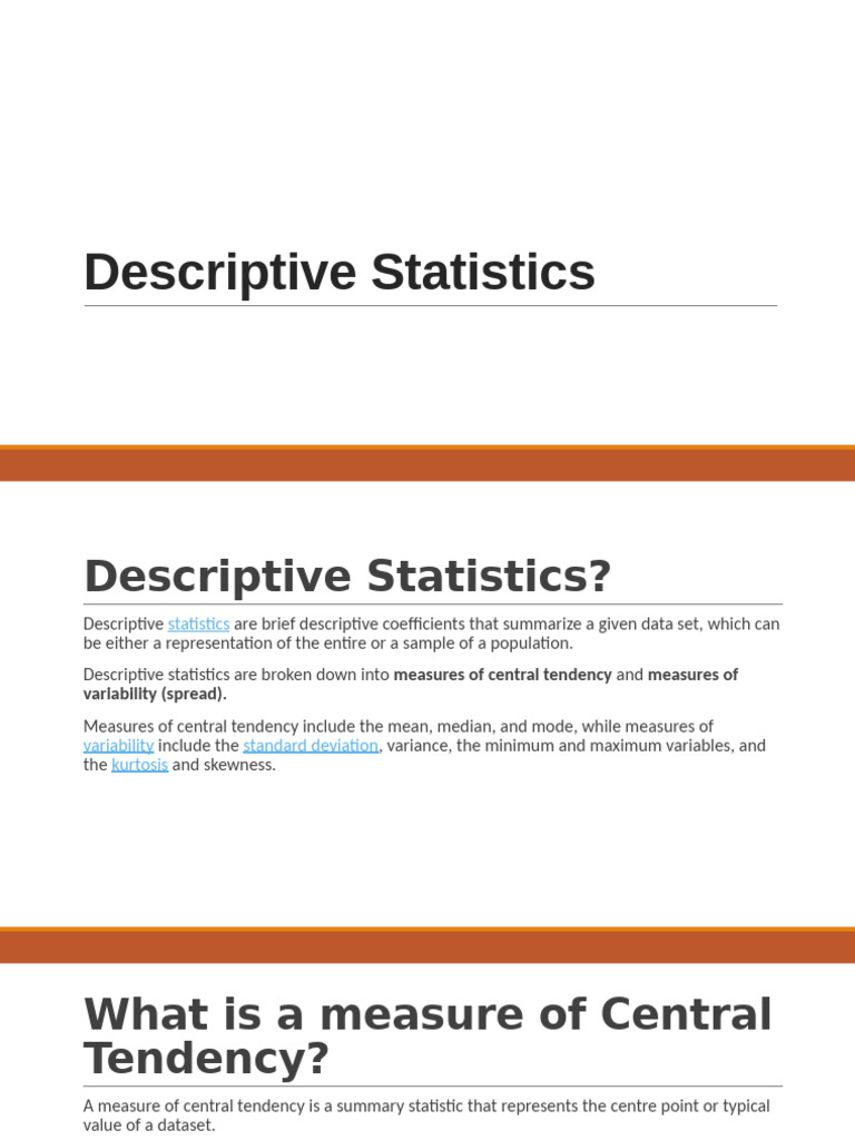 Discriptive Statistics | PDF | Mean | Descriptive Statistics