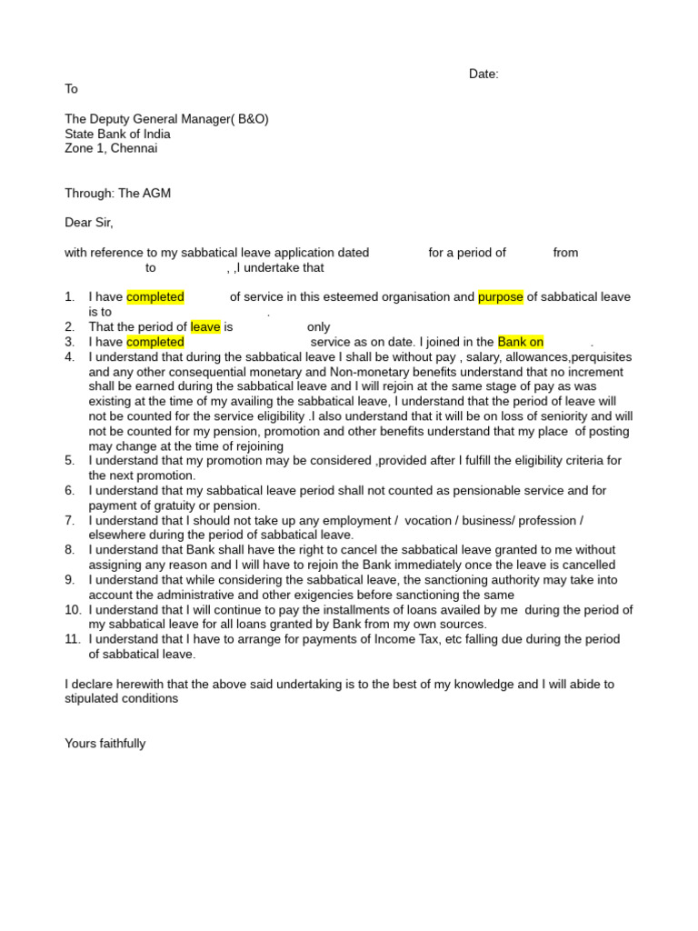 Sabbatical Declaration 1 | PDF | Employee Benefits | Economies