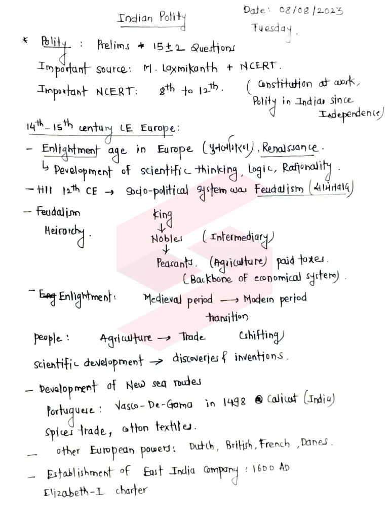 Historical Background An Introduction To Indian Polity - Handwritten ...