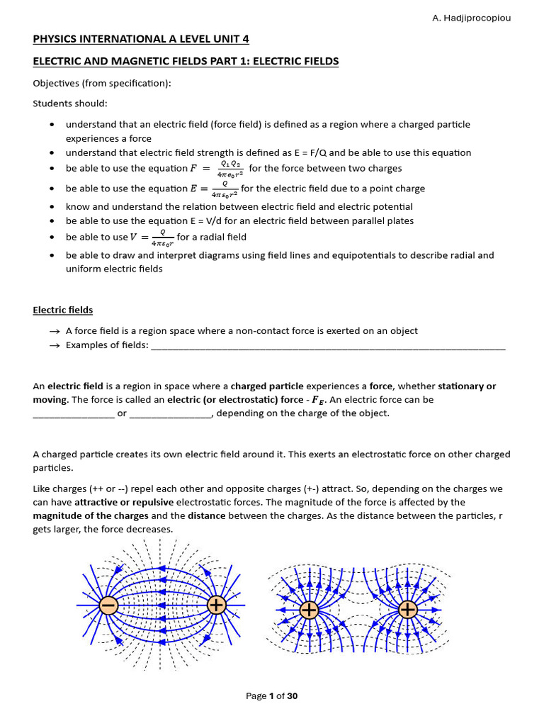 E and M Fields - Electric Fields | PDF | Electric Field | Force