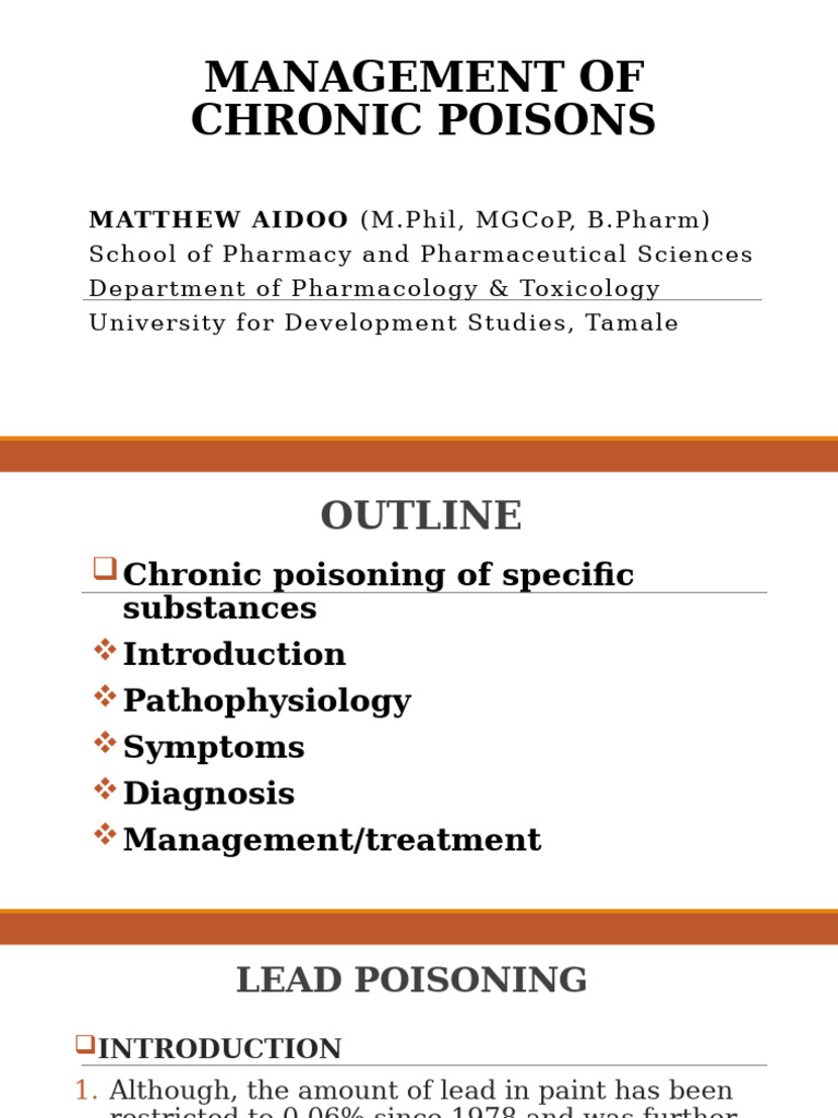 Chronic Poisoning New | PDF | Mercury (Element) | Lead