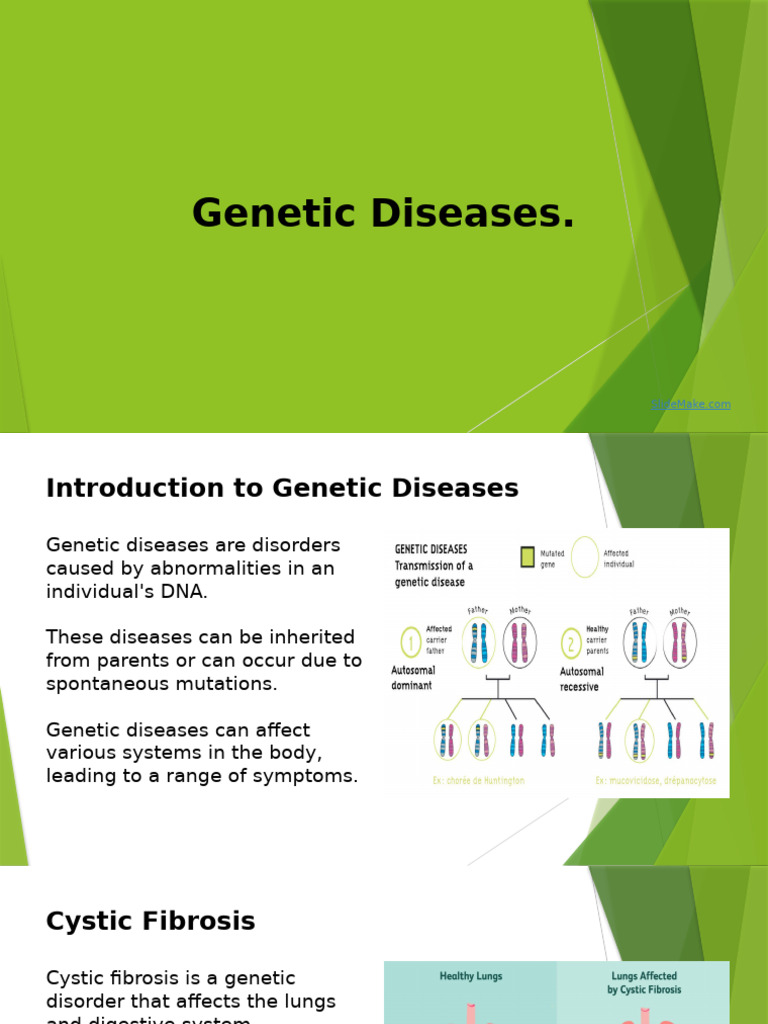 Overview of Genetic Diseases and Disorders | PDF | Genetic Disorder ...