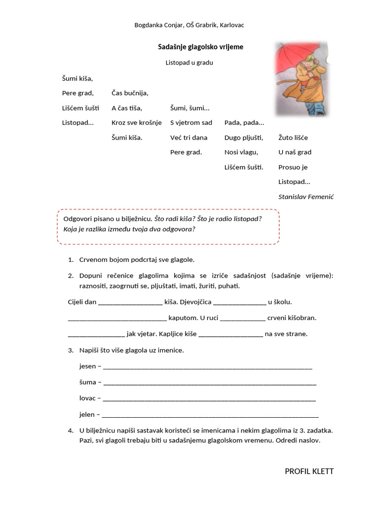 Sadasnje Glagolsko Vrijeme | PDF