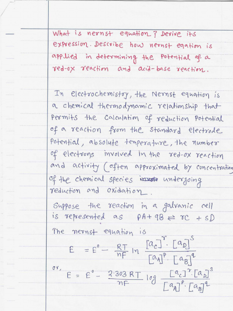Nernst Eqn | PDF