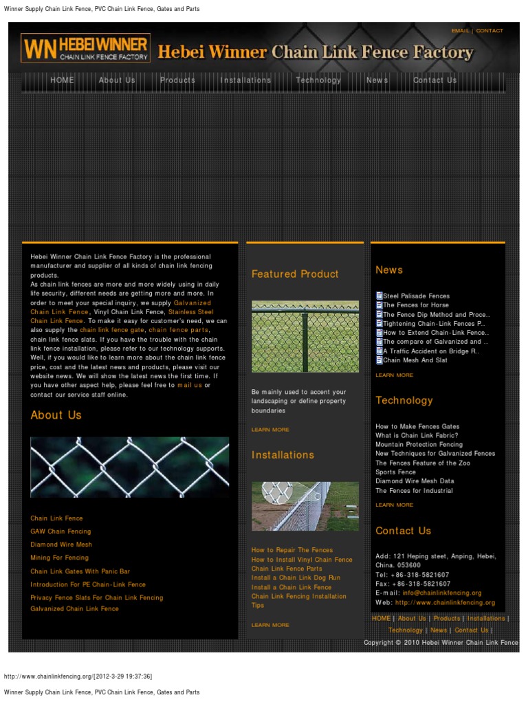 Chain Link Fence Catalog | PDF | Galvanization | Wire