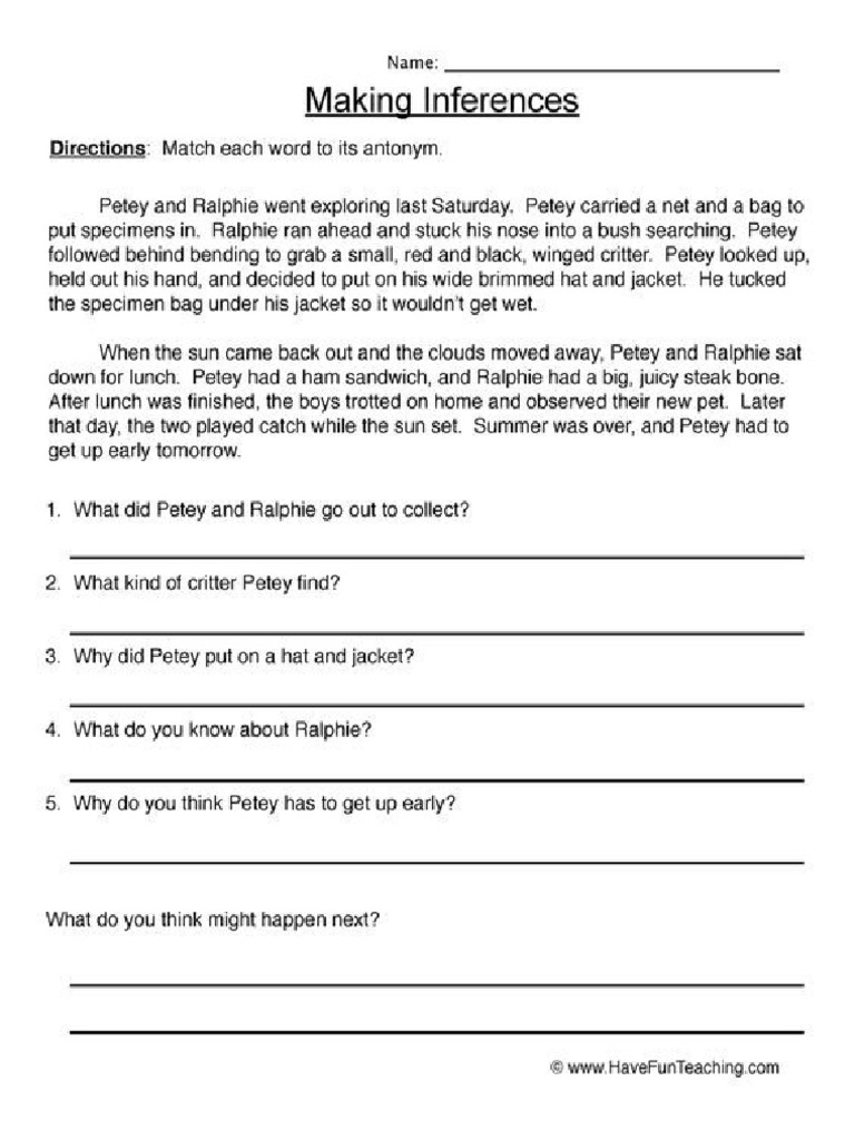 Making Inferences | PDF