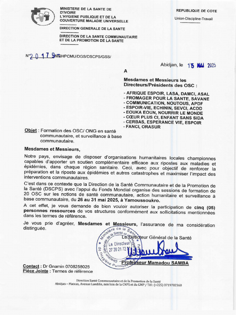 Courrier Osc Et Ong | PDF