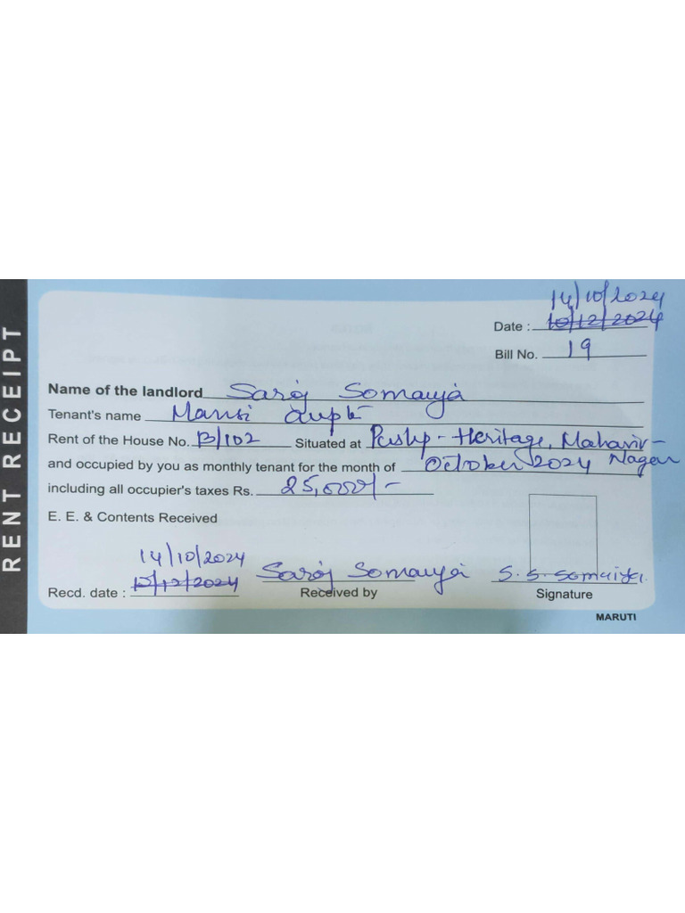 Cis Mumbai Principal Rent Receipts-5 | PDF