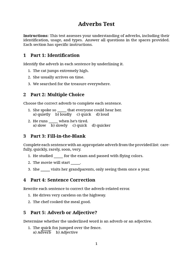Adverbs | PDF