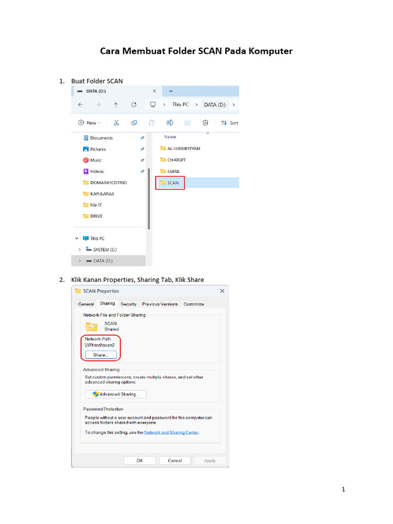 Cara Membuat Folder SCAN Pada Komputer | PDF