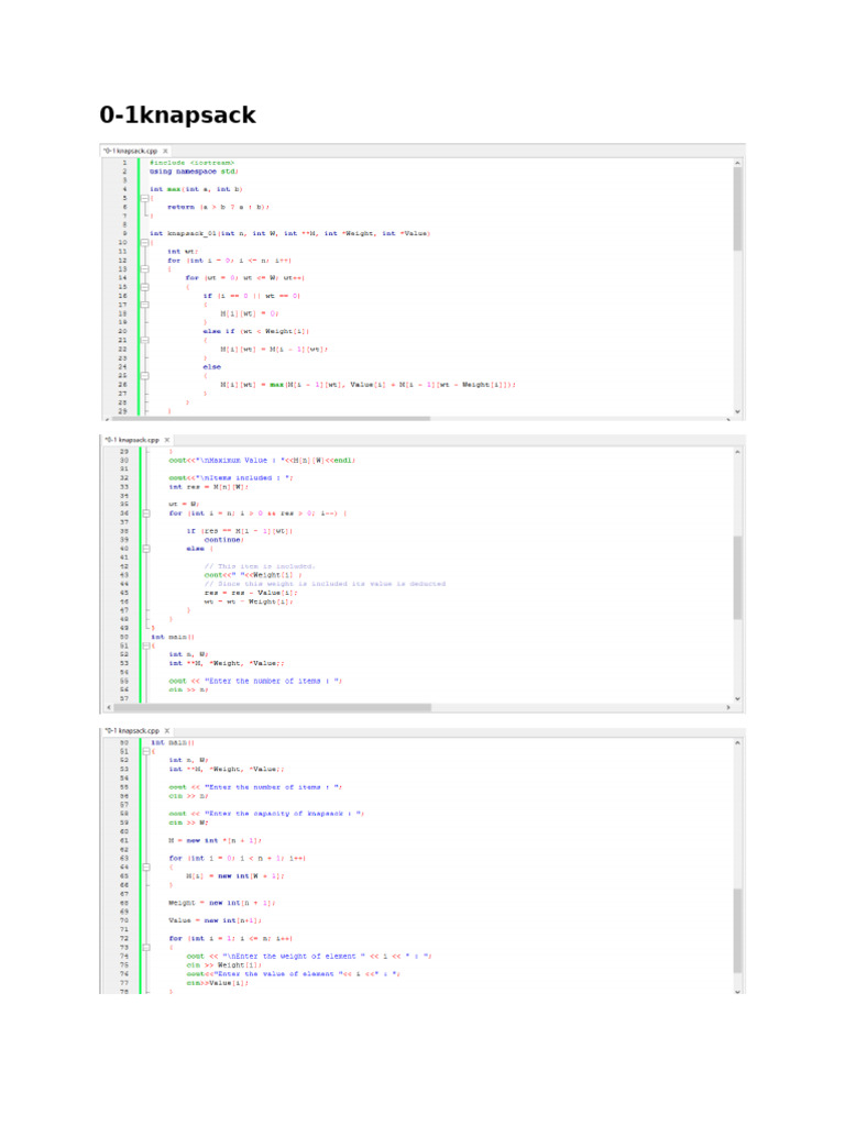 0-1 Knapsack | PDF