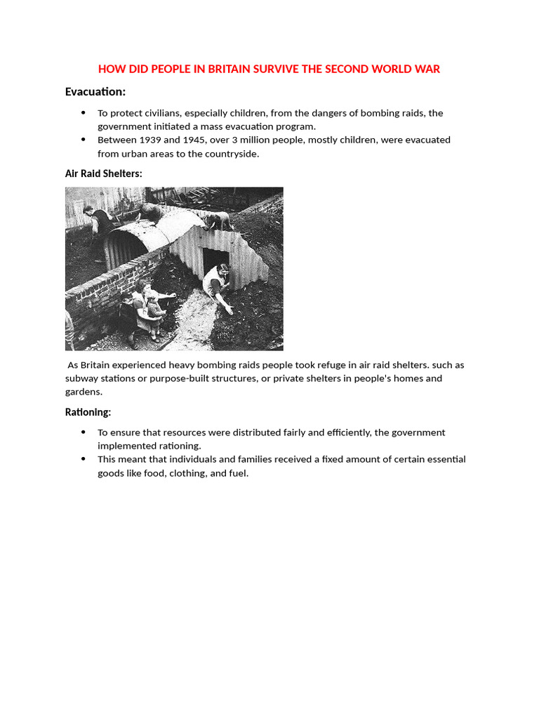 Surviving WWII in Britain: Key Strategies | PDF | Strategic Bombing ...