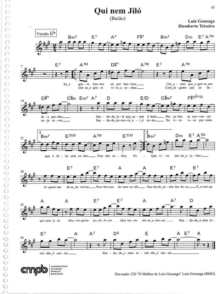 Que Nem Jiló Clave de F | PDF