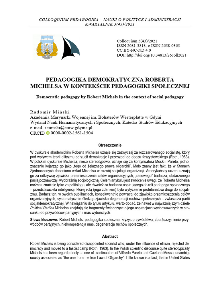 Pedagogika Demokratyczna Roberta Mi | PDF