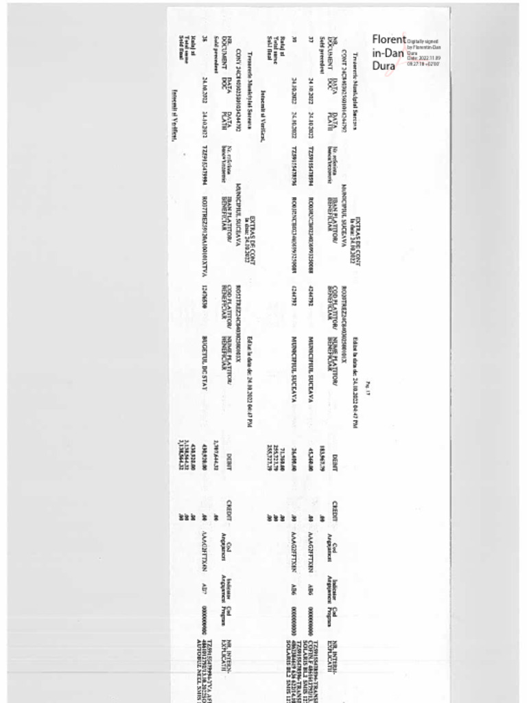 Extrase de Cont Trezorerie Aferente Facturii Facturii Nr. 4861012792 ...