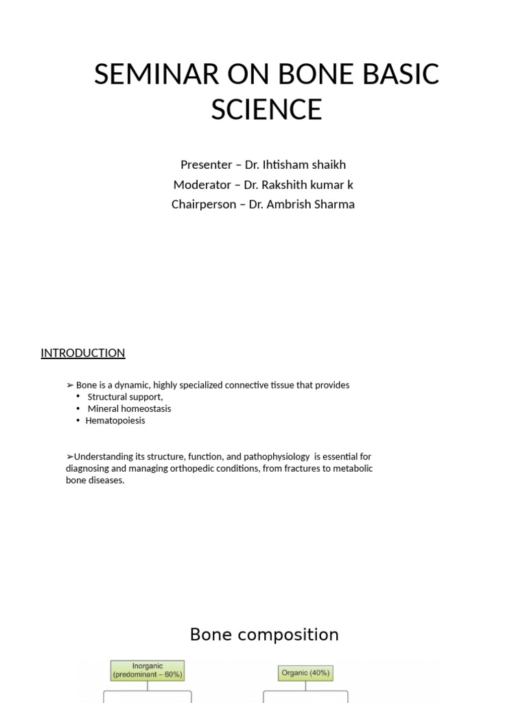Seminar On Bone Basic Science | PDF | Osteoblast | Bone