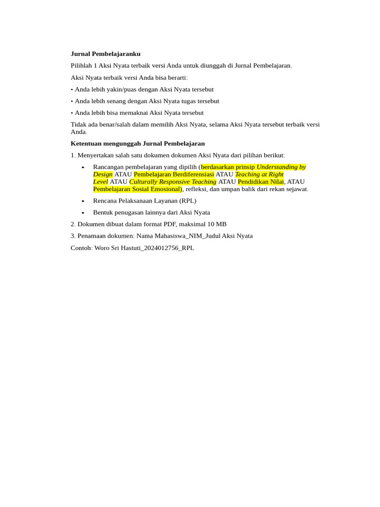 Jurnal Pembelajaranku | PDF