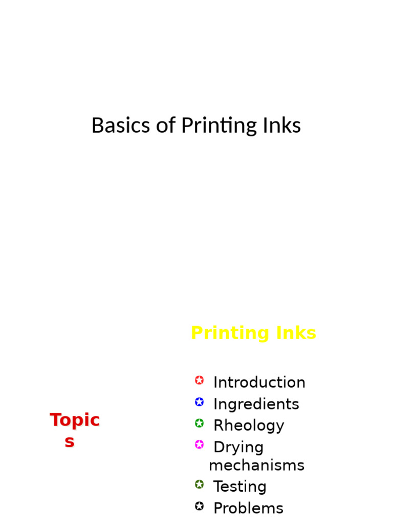 Printing Ink Formulation Basics | PDF | Rheology | Ink