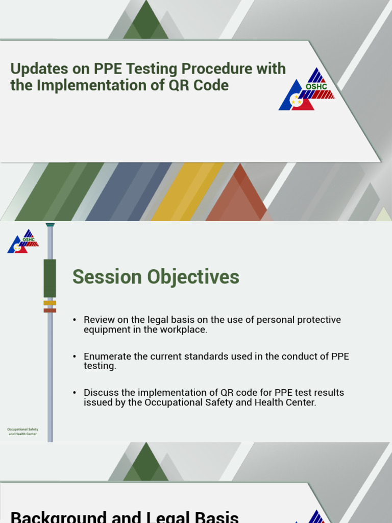 OSHC PPE Testing and QR Code Update | PDF | Personal Protective ...