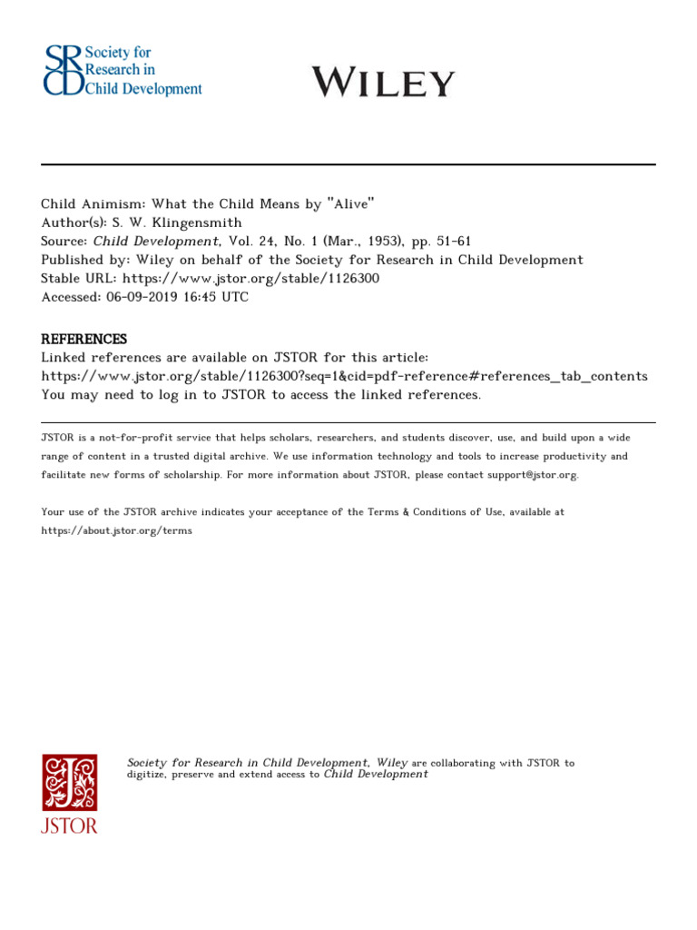 Child Animism - What The Child Means by "Alive" | PDF | Consciousness ...