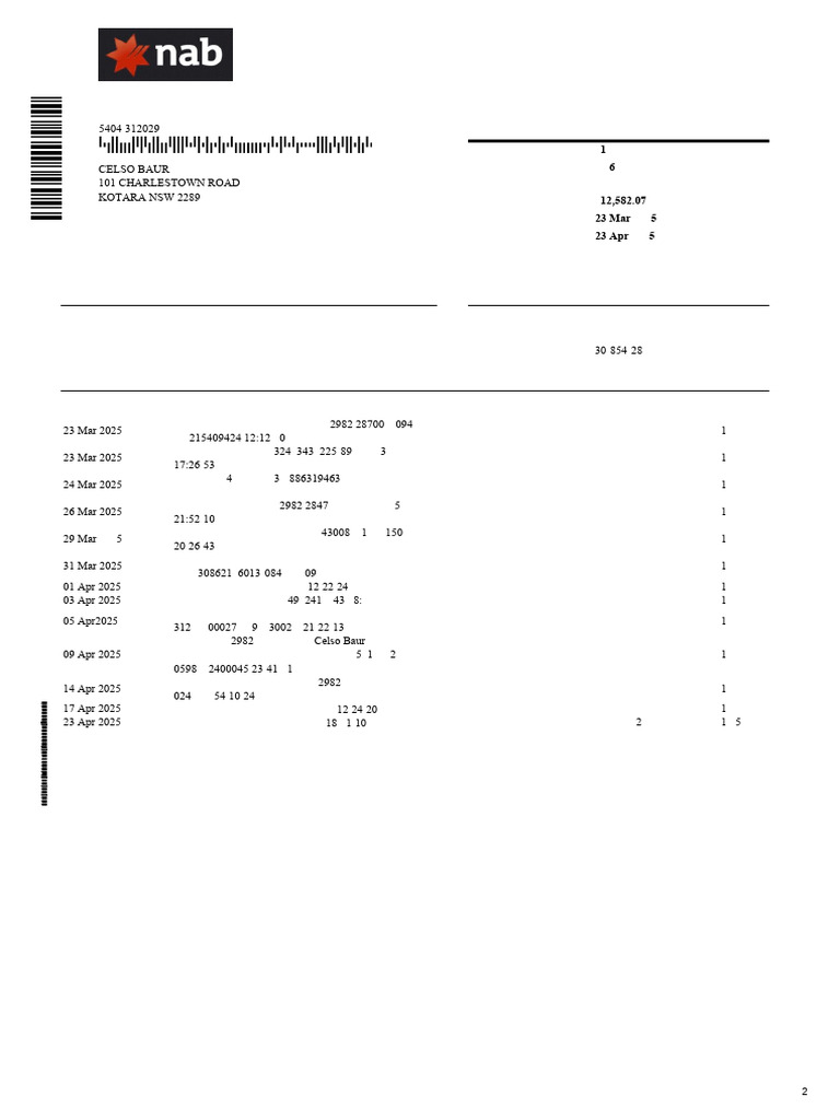 NAB Bank Statement | PDF | Debits And Credits | Credit Card