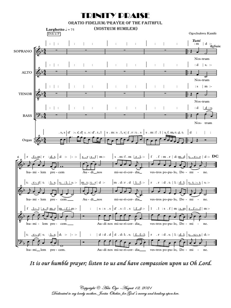 NOSTRUM HUMILEM - Full Score-1-1 | PDF