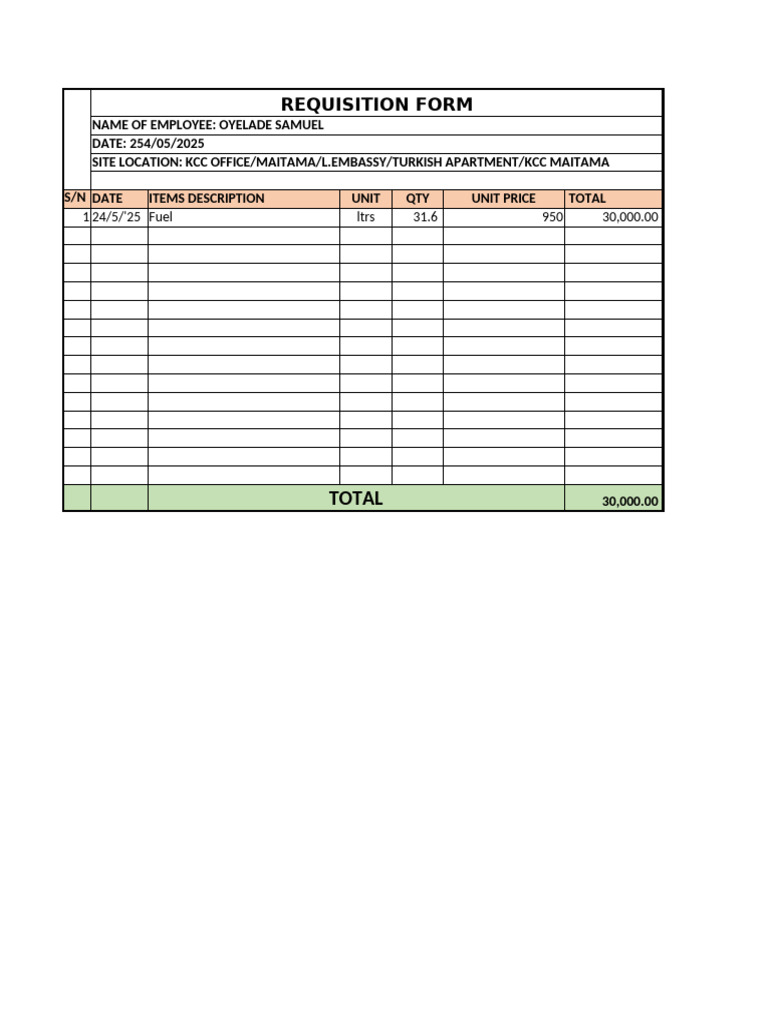 Requisition Form, 24052025 | PDF
