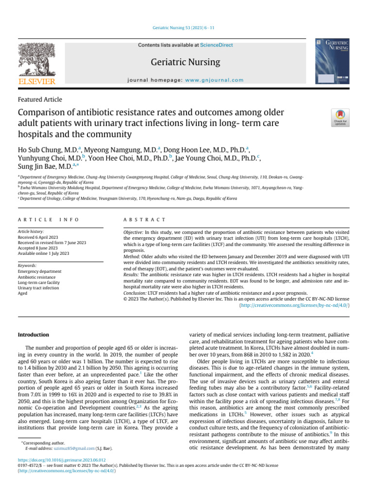 UTI Antibiotic Resistance in Older Adults | PDF | Urinary Tract ...