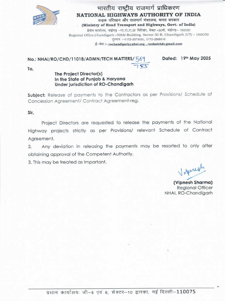 569-755 Release of Payments To The Contractors As Per Provisions ...